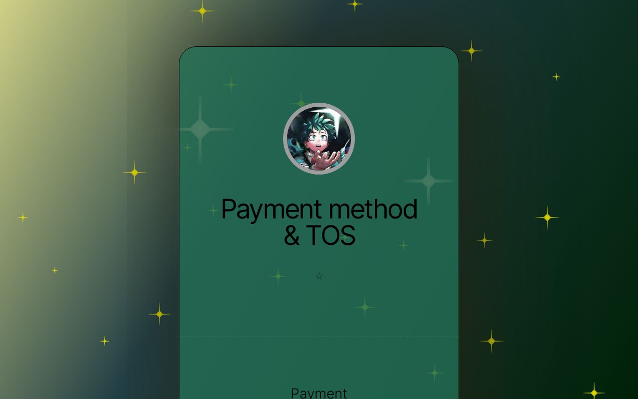 Payment & TOS